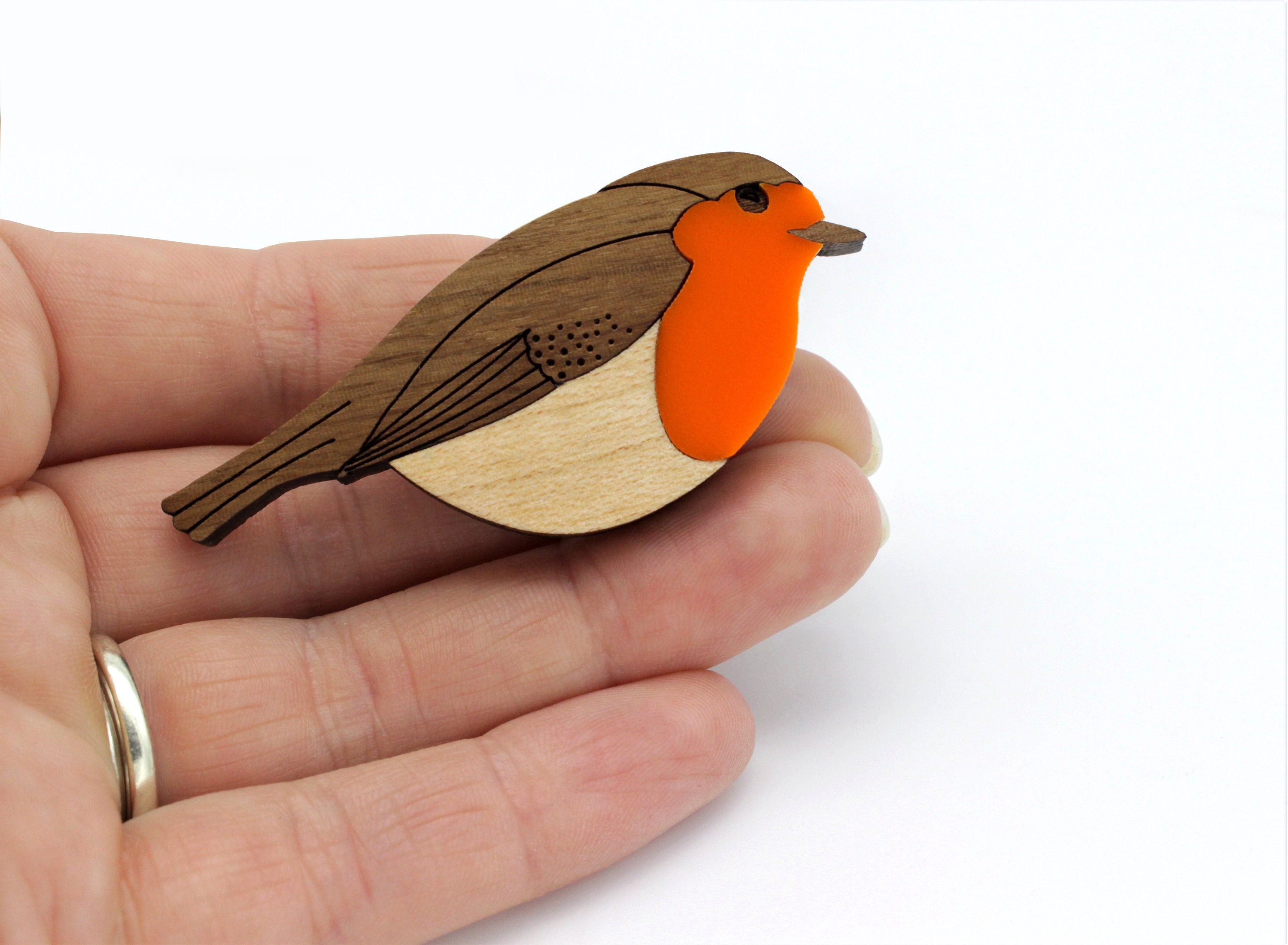 Robin Brooch Christmas Robin Laser Cut Nature Jewellery - Etsy UK