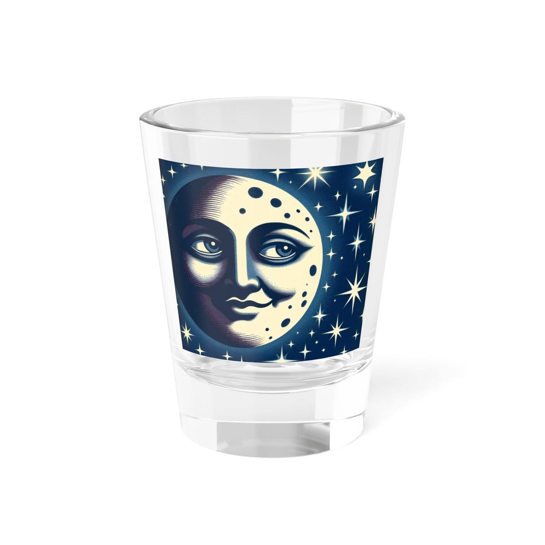 Shot Glass, 1 5oz Man in the Moon Celestial Gift, Special Astronomical ...