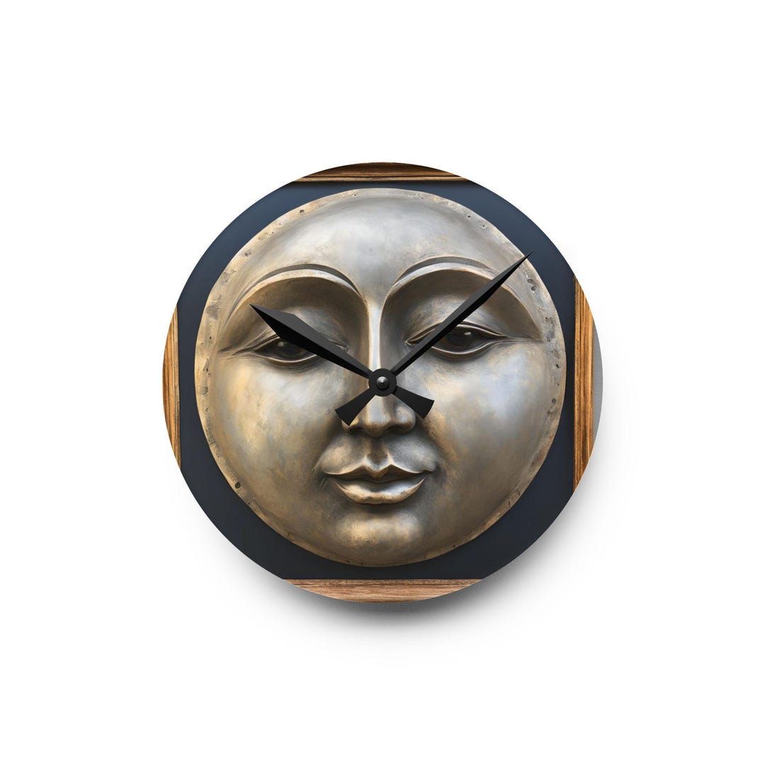 Vintage Moon Wall Clock, Moon Face Round Clock,celestial Lunar Clock ...