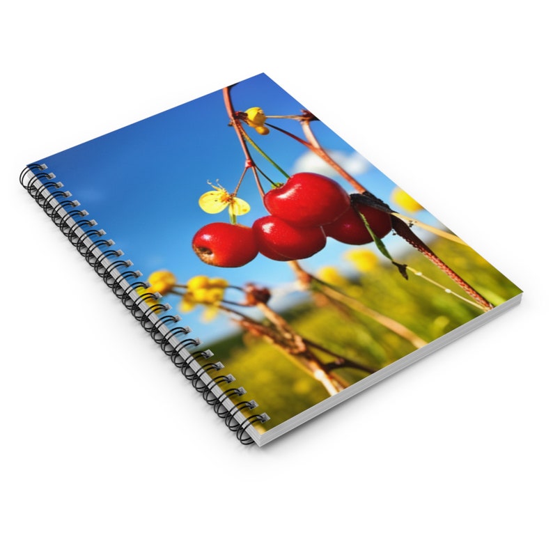 Spiral Notebook Ruled Line,cherry Theme Lined Journal,student Notebook ...