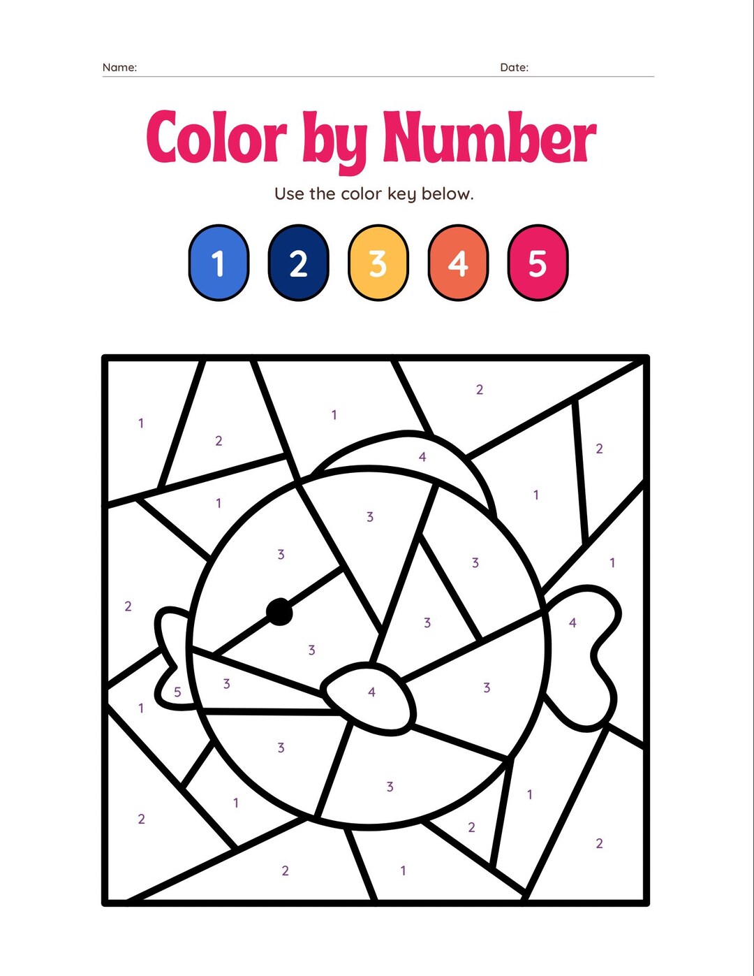 Color by Number, Kids Coloring Pages,educational Learning , Teacher ...