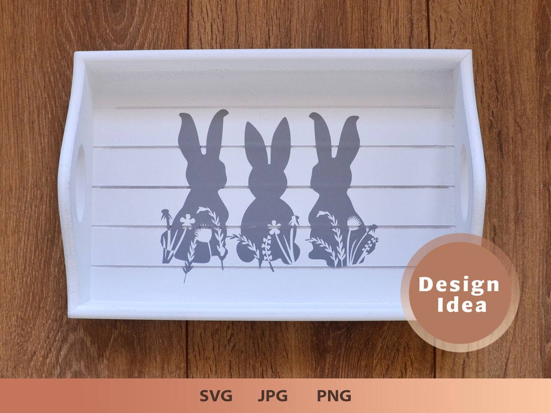 Easter Svg, Easter Bunny Svg, Bunny Silhouette, Three Bunnies Svg ...