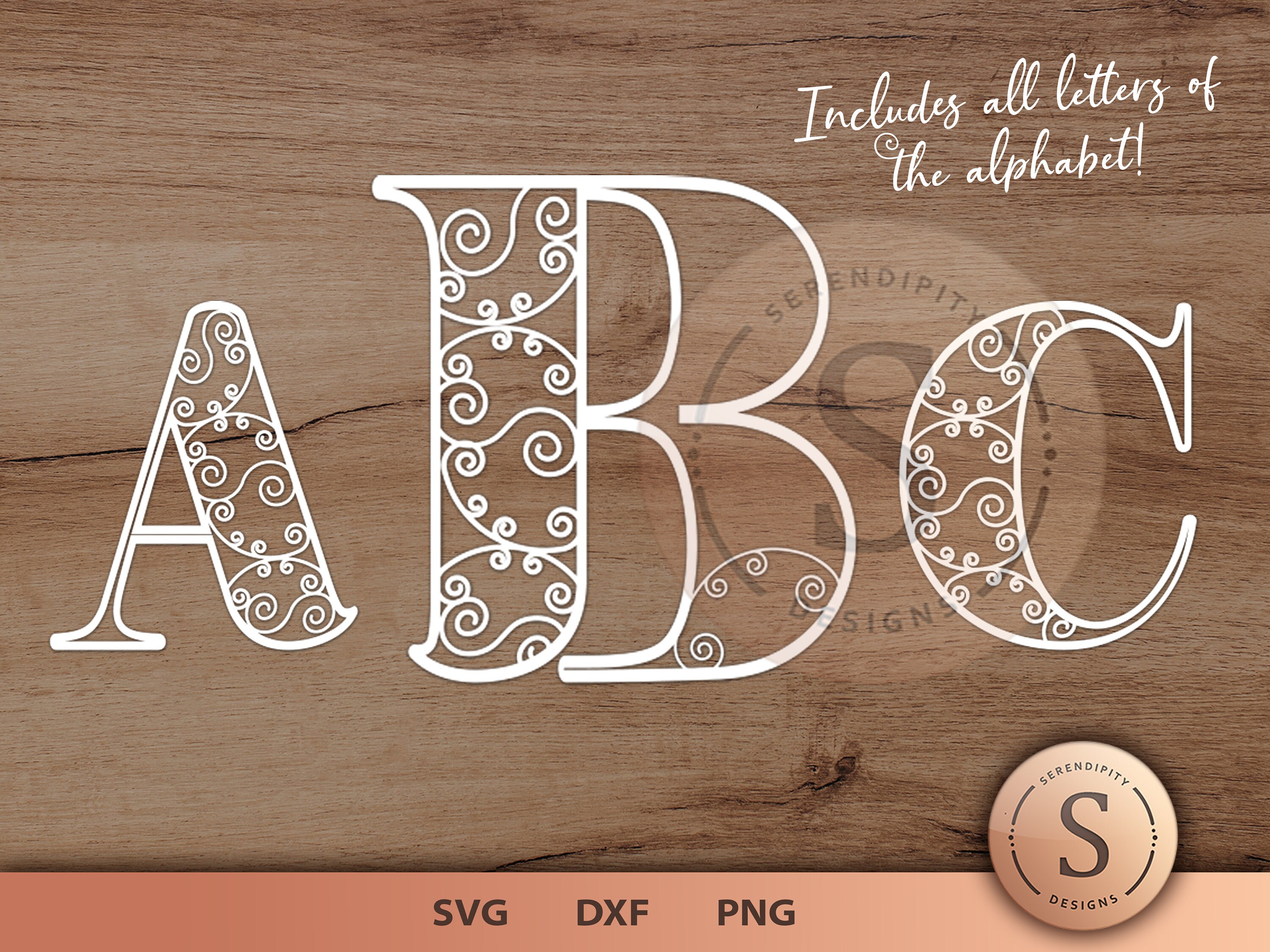 Ornate Alphabet SVG Bundle - Etsy