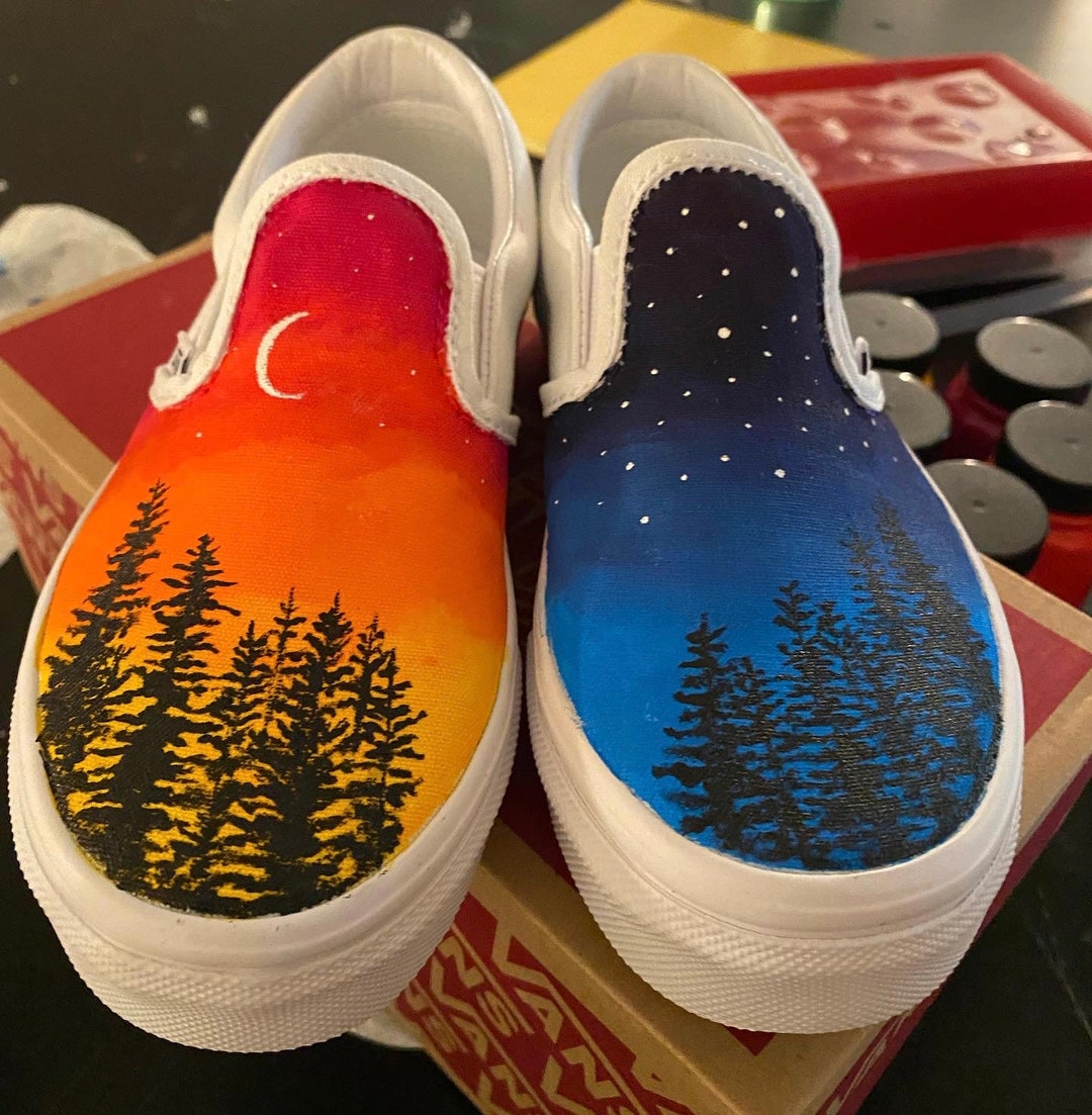 Hand Painted Custom Nature Sneakers - Etsy
