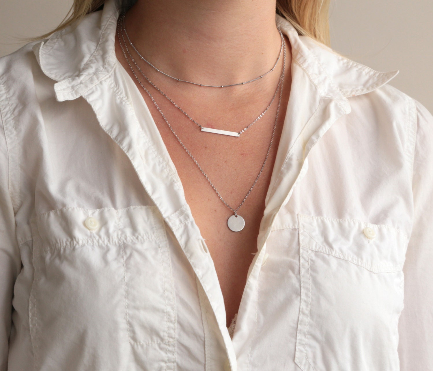 Gold Delicate Layering Necklaces / 14k Gold Fill and Sterlign Silver ...