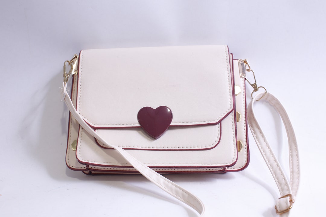 Light Pink, Square Purse, Heart Buckle, Flap, Shoulder Bag, Crossbody ...