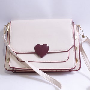 Light Pink, Square Purse, Heart Buckle, Flap, Shoulder Bag, Crossbody ...