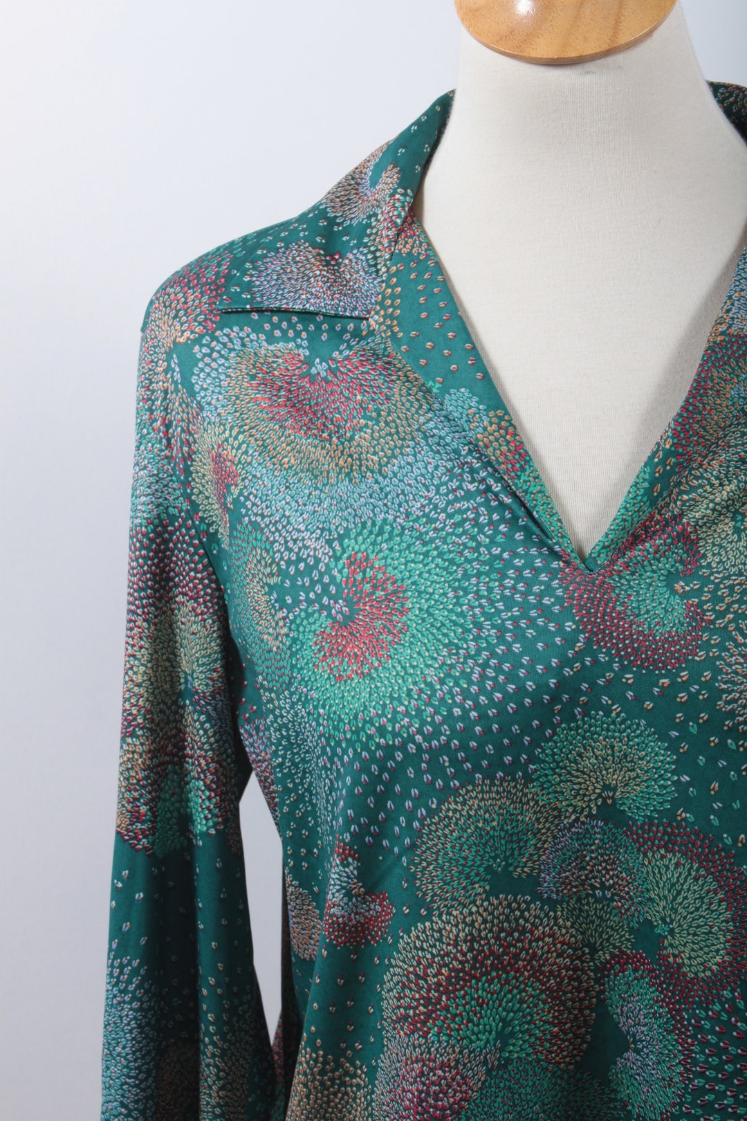 Pykettes Vintage Shirt, Fancy, Retro ,night Out, Top, Abstract Print ...