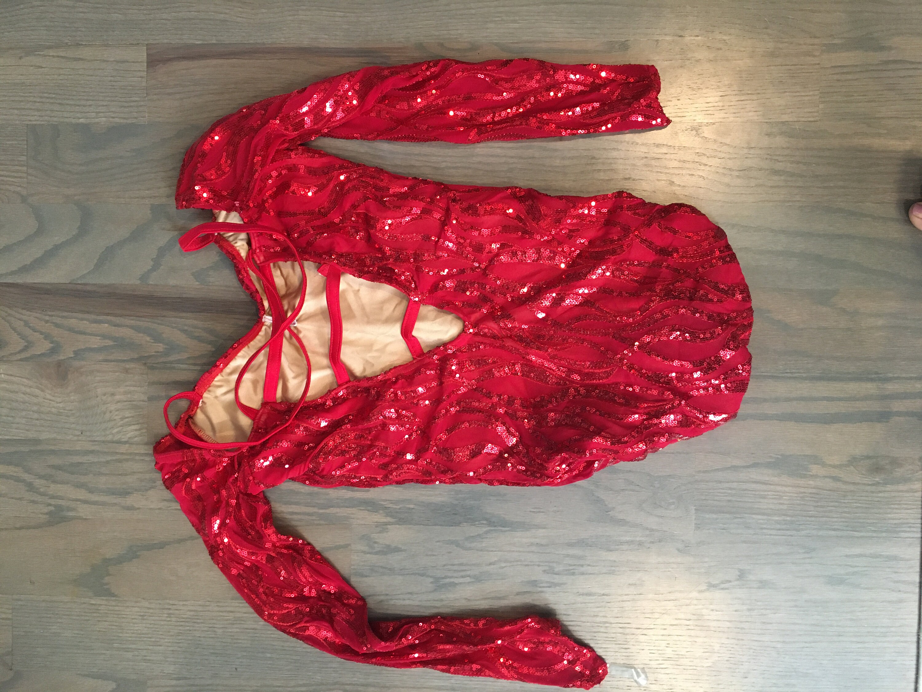 80s Red Gymnastics Leotard Sparkling Beaded Long Sleeve | Etsy