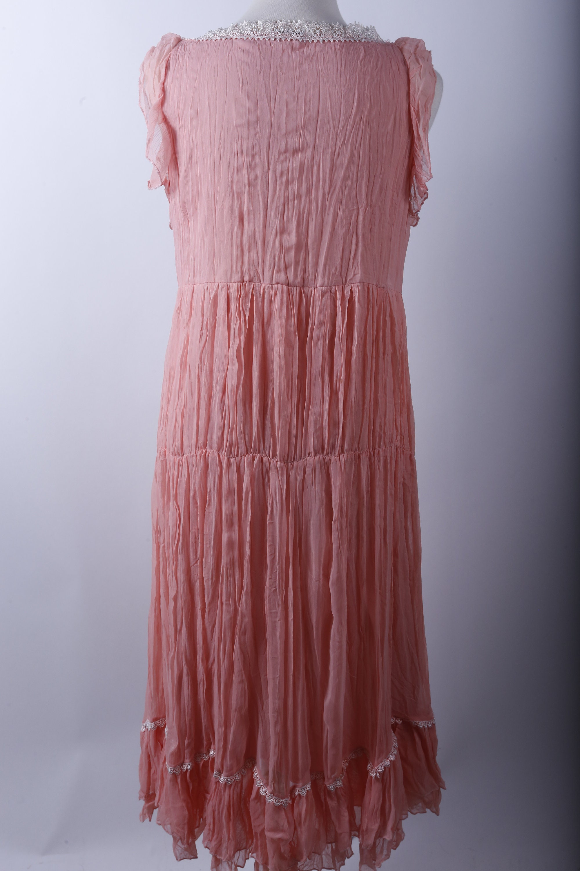 Long Peach Dress Red Patterns Lace Sleeveless Katherine - Etsy
