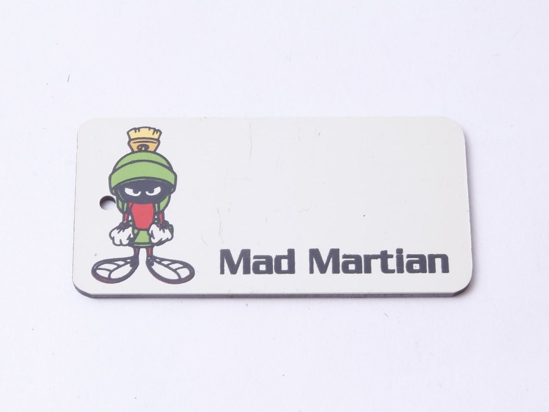 12 Tags Looney Tunes, Mad Martian, Marvin, 1996, Cartoon, Name Tag ...