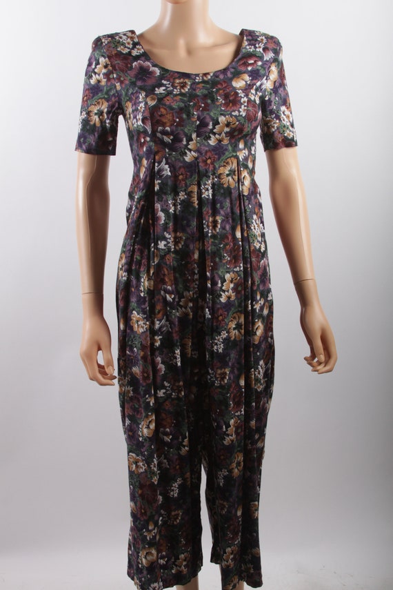 Koolates Culottes Purple Floral Flowers Short Sleeves - Etsy