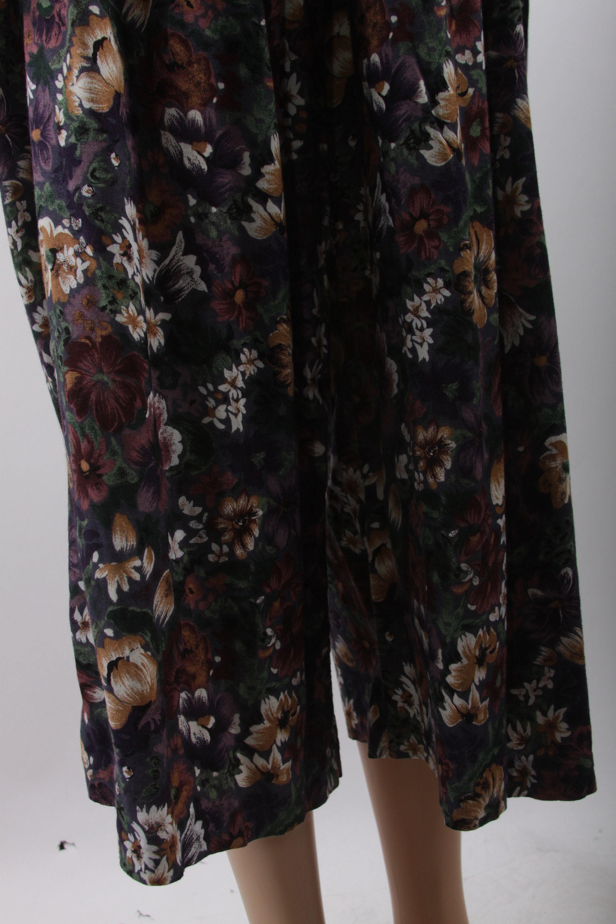 Koolates Culottes Purple Floral Flowers Short Sleeves - Etsy