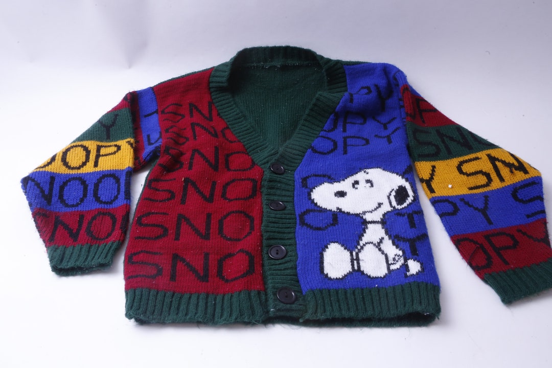 Peanuts, Snoopy, Sweater, Children's, Cardigan, V Neck, Long Sleeve ...