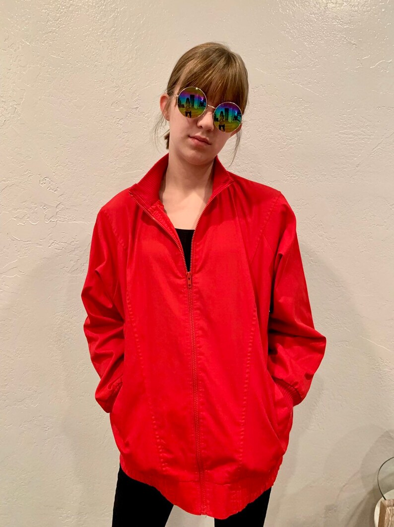 Large Red Sweater Jacket 80s 90s Being in the Current - Etsy
