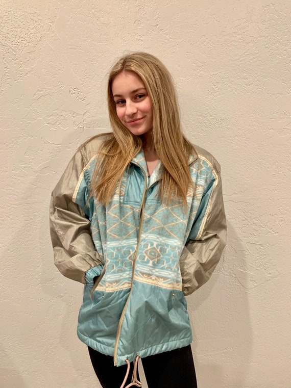Parachute Jacket, 80s, 90s, Balloon Jacket, Light Blu… - Gem