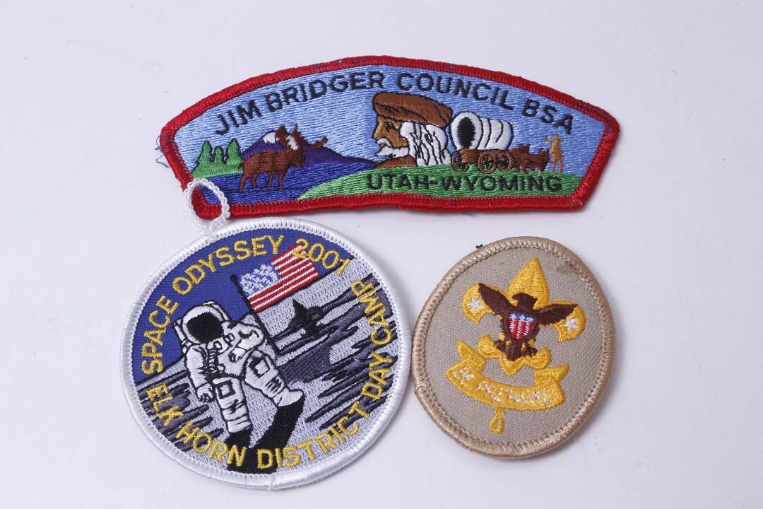 BSA, Jim Bridger, Be Prepared, Space Odyssey, Iron-on, Appliques ...