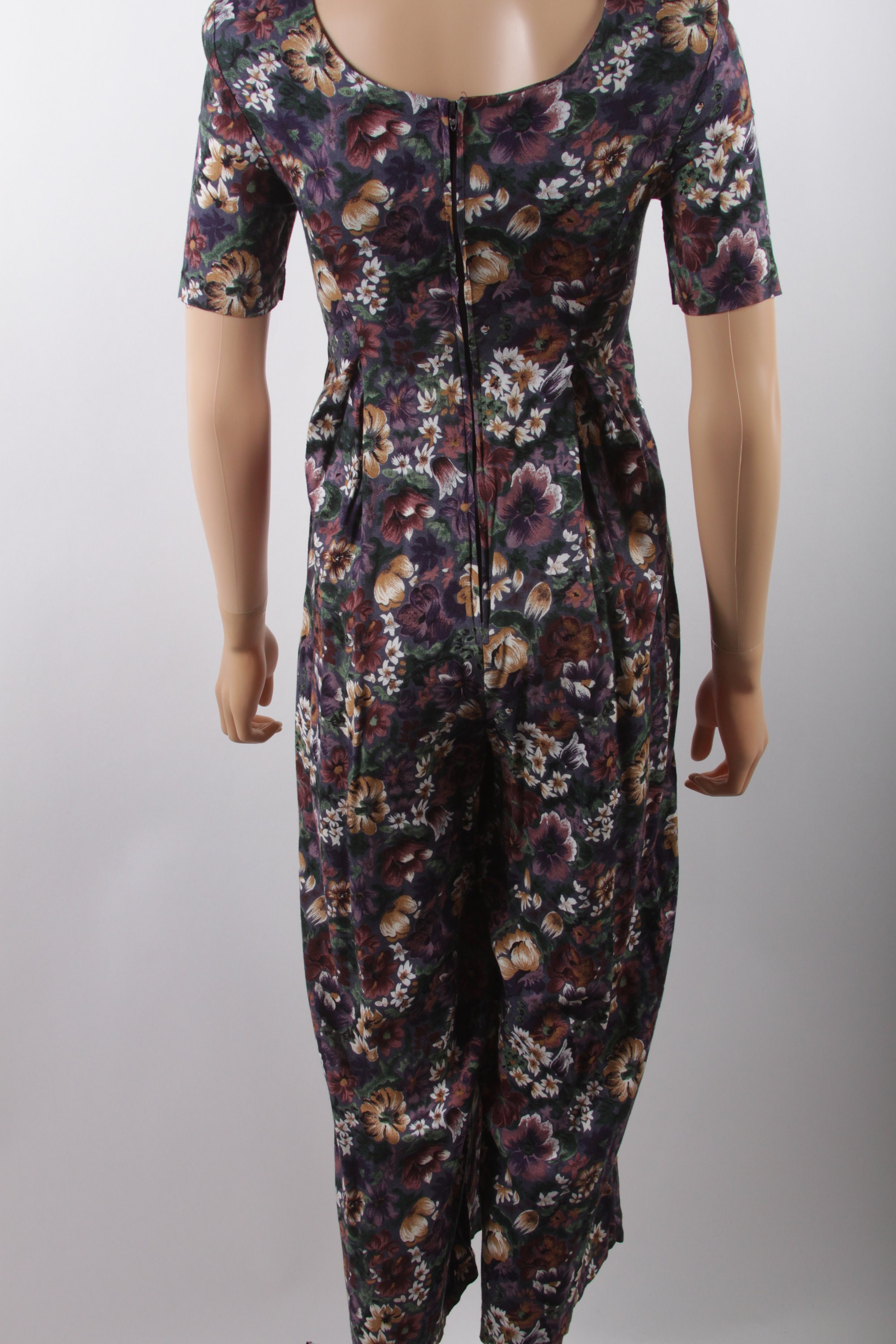 Koolates Culottes Purple Floral Flowers Short Sleeves - Etsy