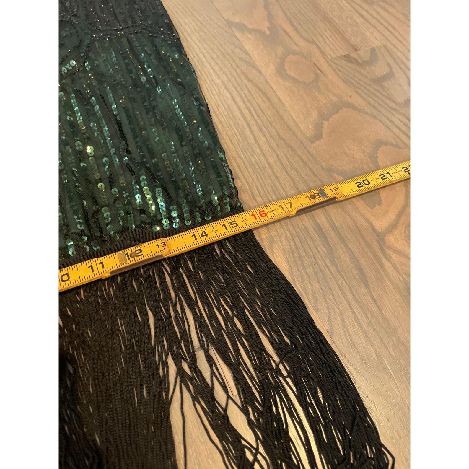 Flapper 1920s Style Dress, Dark Green, Beaded, Sparkling, Glitter ...