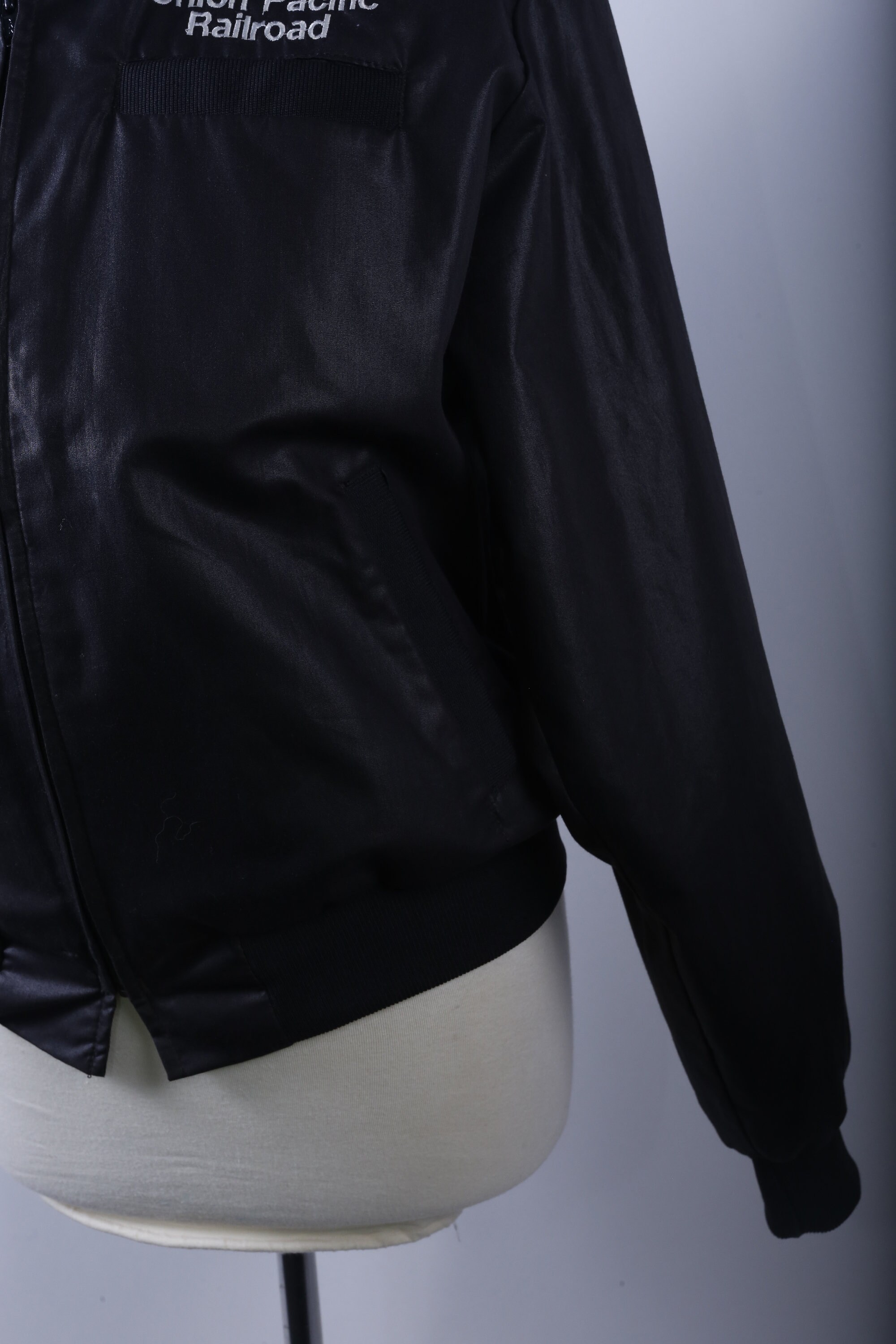 Black Leather Jacket, Union Pacific Railroad, Employee Only, Long ...