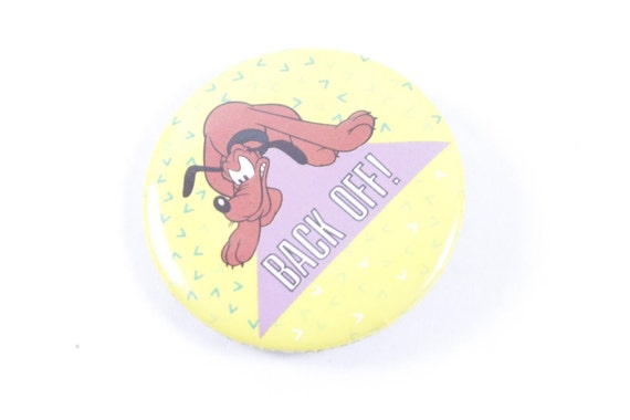 BACK OFF Angry Disney Pluto Back Off Vintage Yellow Pin - Etsy