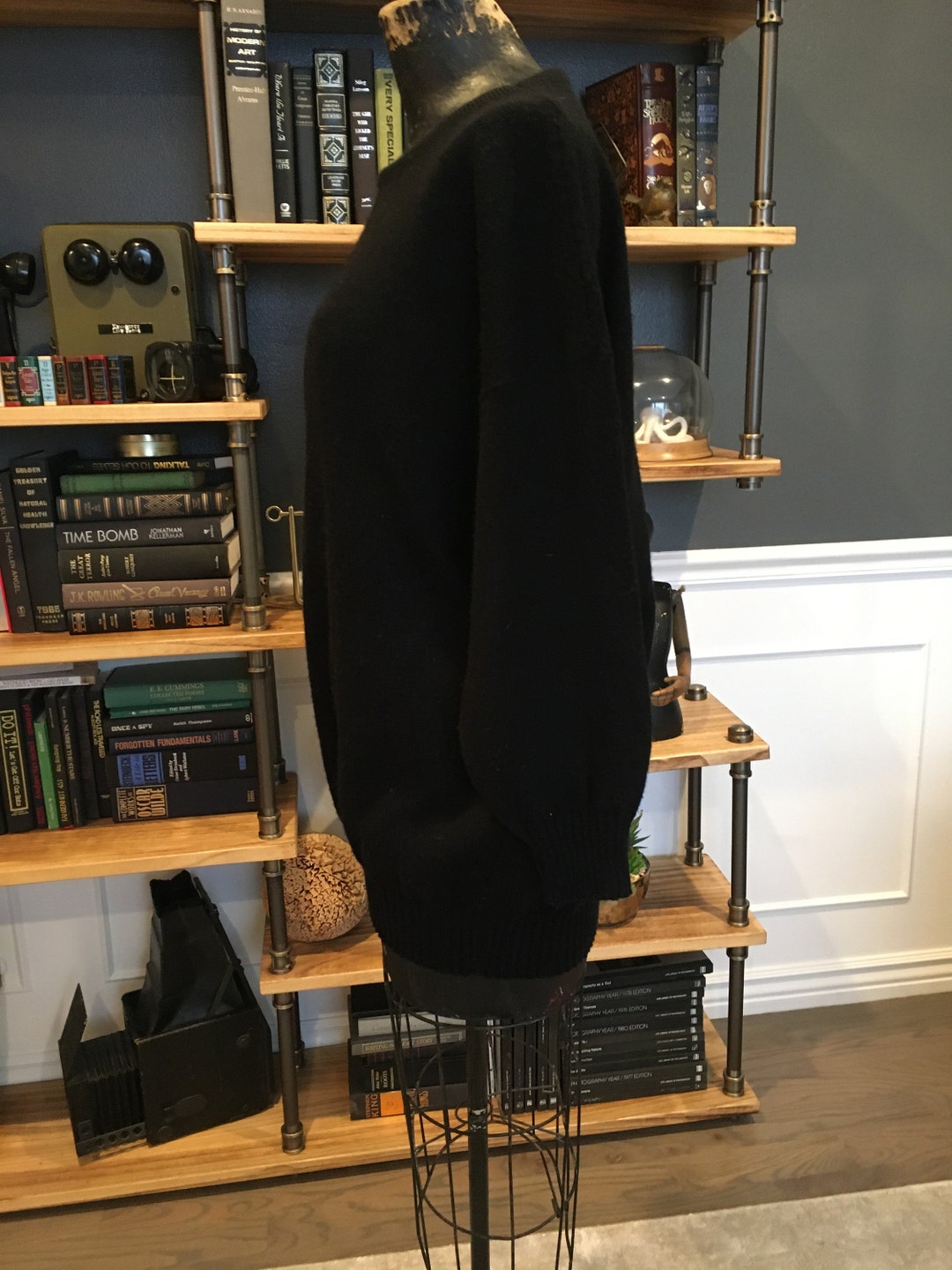 90s Kate Collins, Black, Sweater, Long, Pullover, Cowl Neck, Long ...