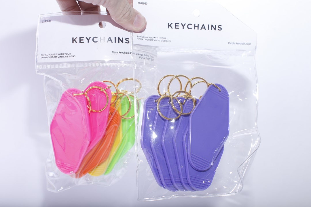 Vinyl Keychains, Neon, Pink, Orange, Yellow, Green, Purple, Cab Be ...