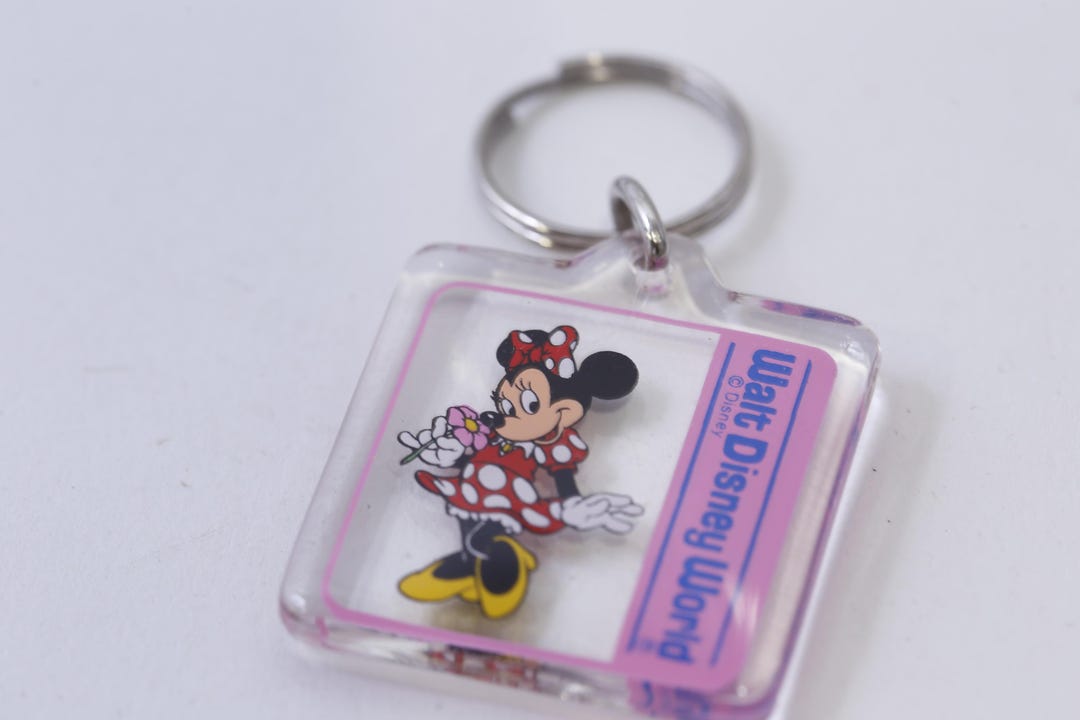 Walt Disney World, Minnie Mouse, Keychain, Square, Plastic, Key Ring ...
