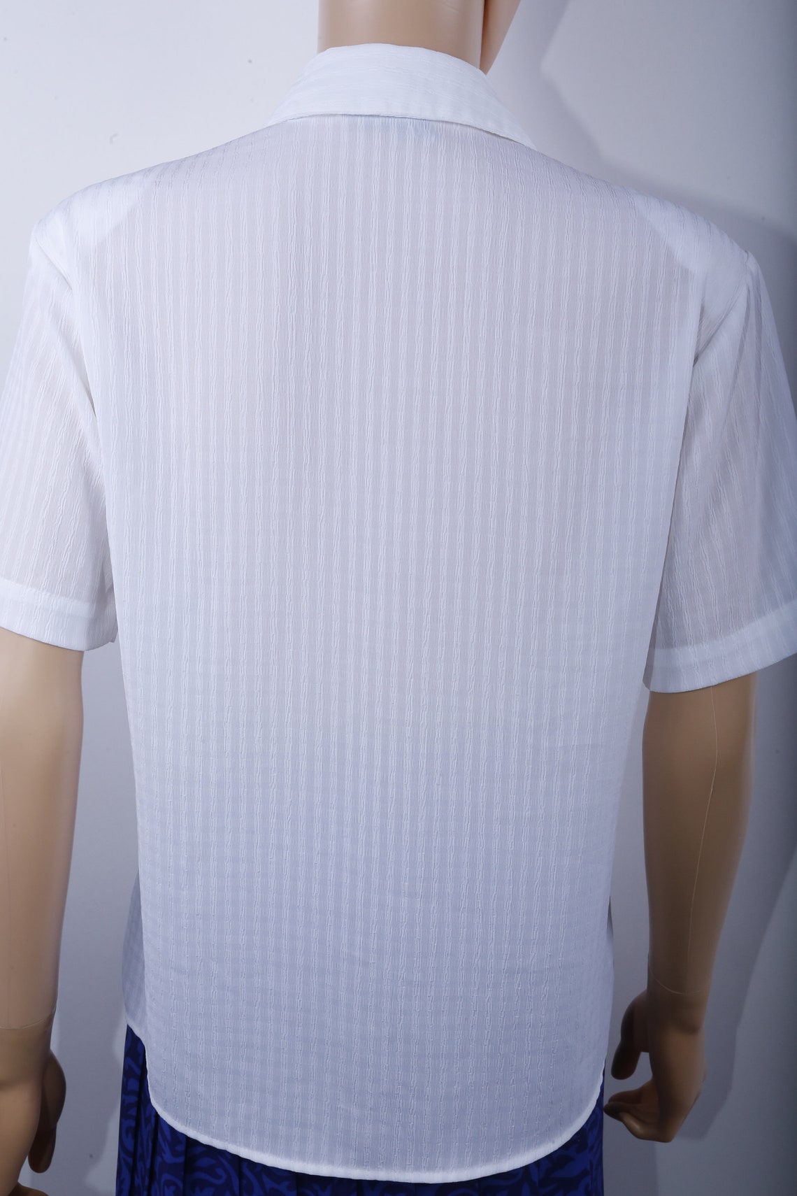 White See-through Transparent Blouse Shirt Short Sleeves | Etsy