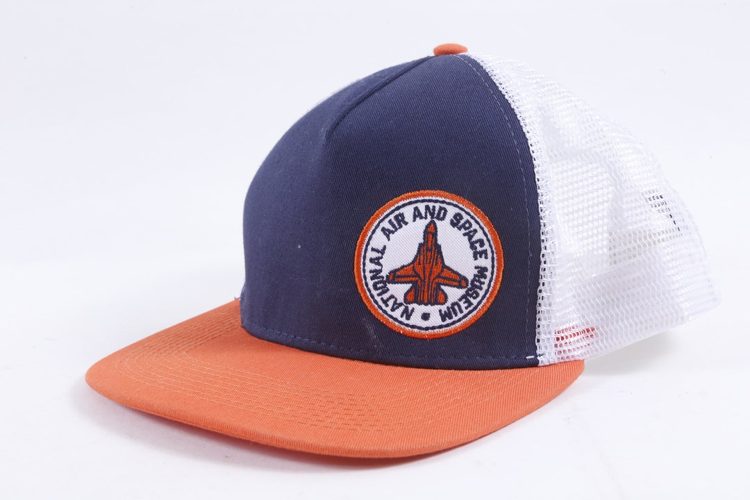 National Air and Space Museum Blue White Orange Baseball Hat Plane Logo ...