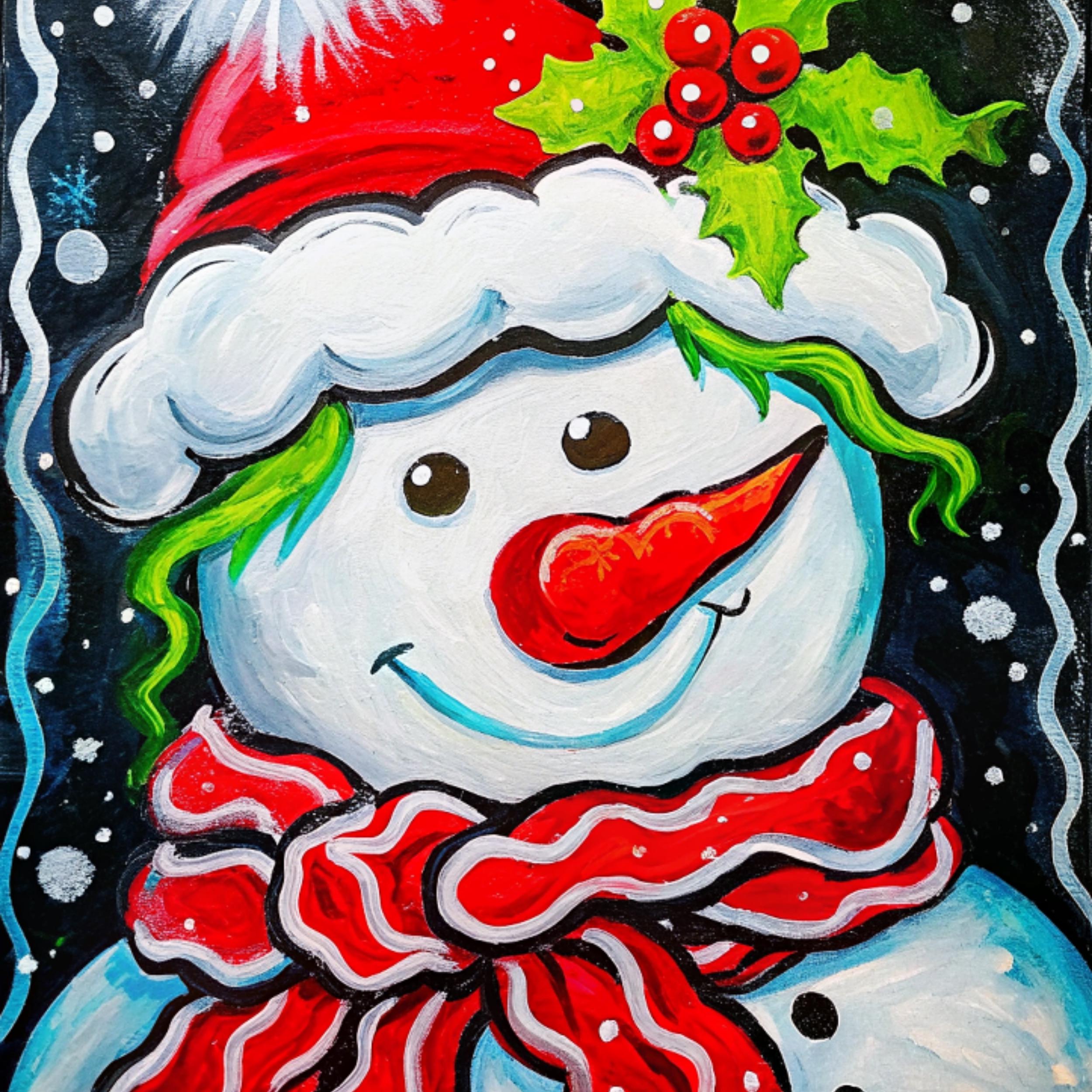 Snowman DIY Paint Party Kit – Acrylic Canvas Art - Etsy