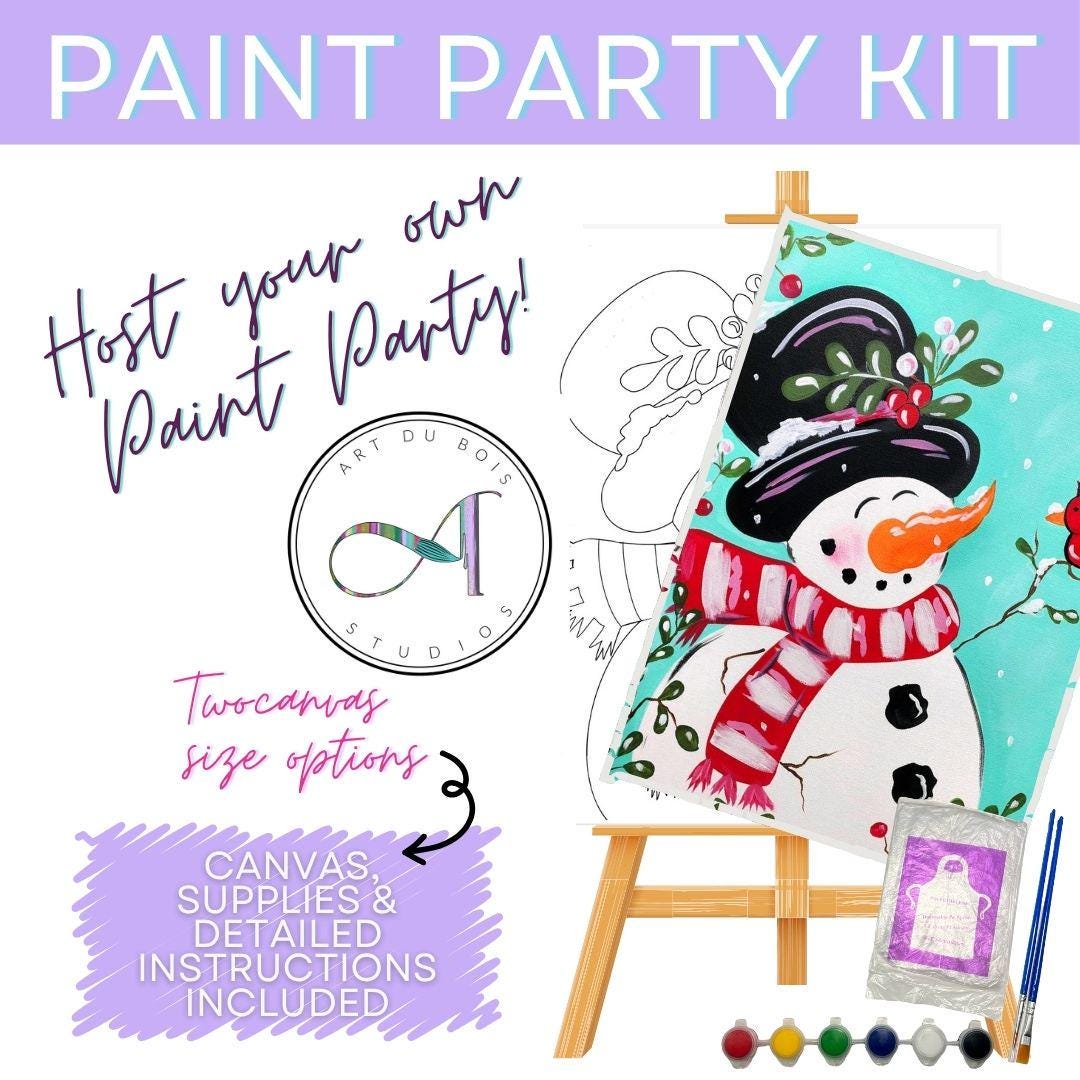 Snowman Paint Party Kit – DIY Canvas Art - Etsy