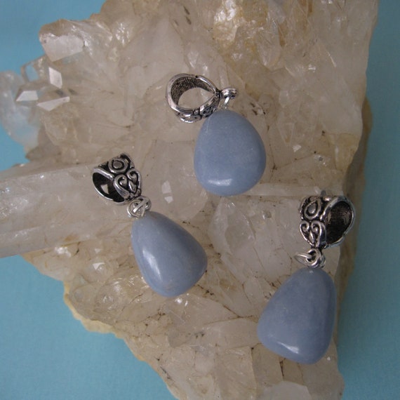 Angelite Pendant Angelite Crystal Pendant Angelite Charm | Etsy