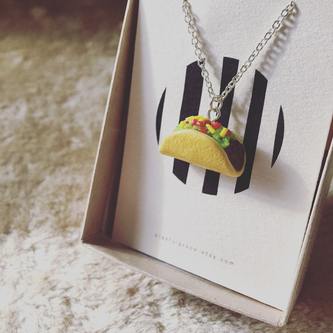 Taco Necklace. Foodie Gift. made to Order - Etsy