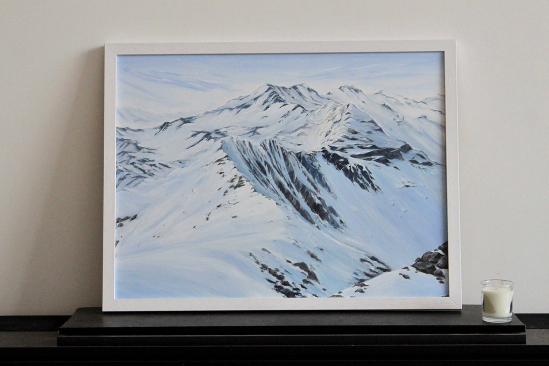 Snow Mountain Painting, Landscape, Textured Painting, Acrylic Painting ...