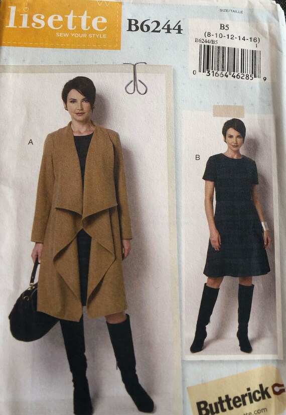 Butterick B6244 Sewing Pattern Misses' Coat and Dress | Etsy