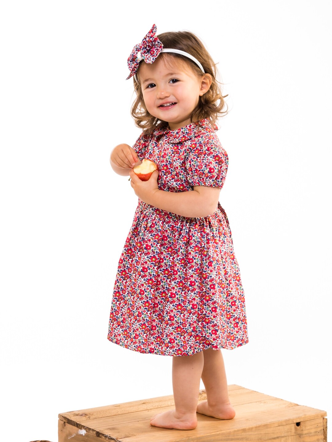 Red Flower Girl Dress Liberty Dress Toddler Girl Clothes Princess ...