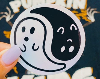 Yin Yang Ghosts Decal Spooky Halloween Vinyl Sticker, Perfect for ...