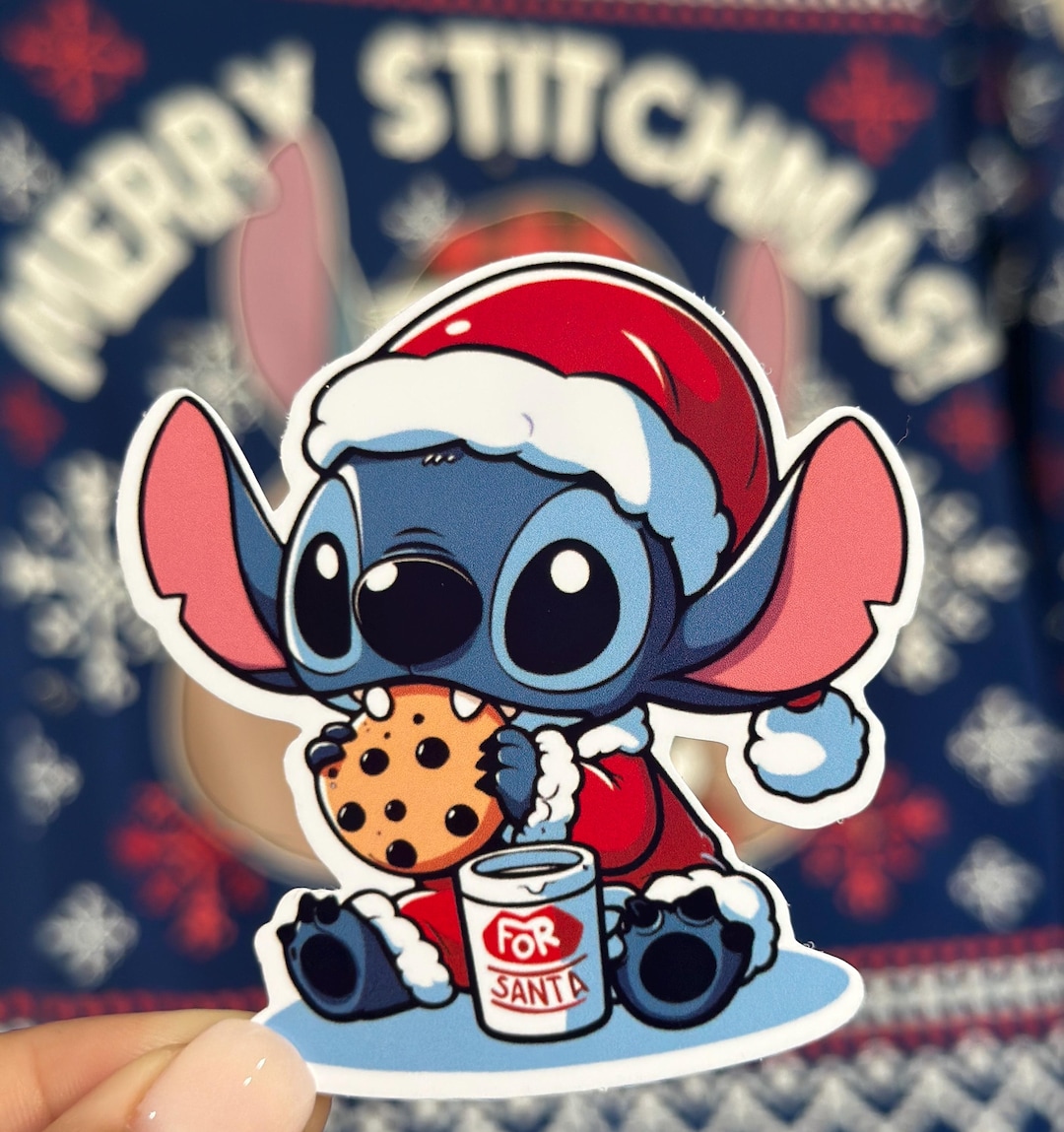 Christmas Milk and Cookies Stitch Sticker - Etsy