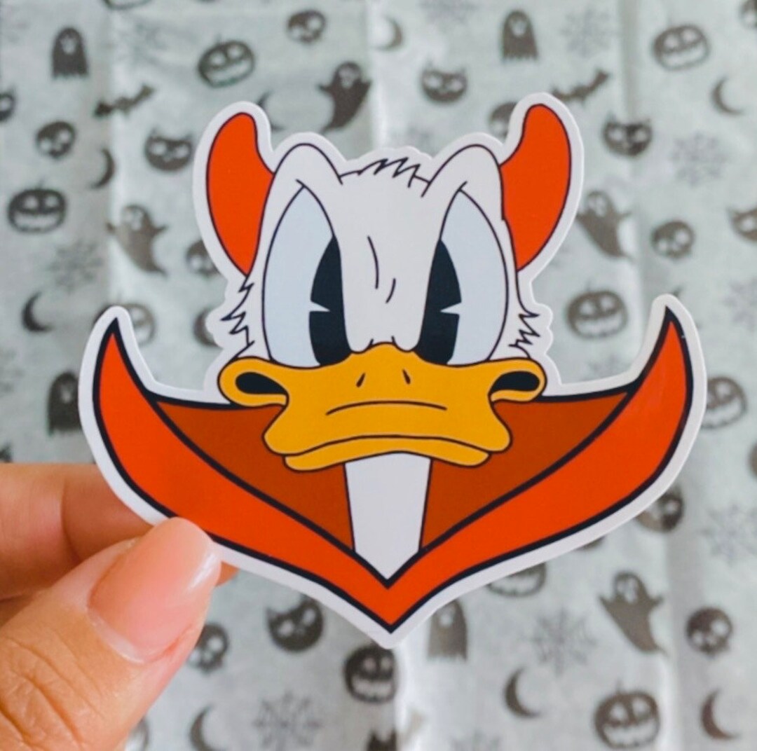Donald Duck Devil Halloween Sticker - Etsy