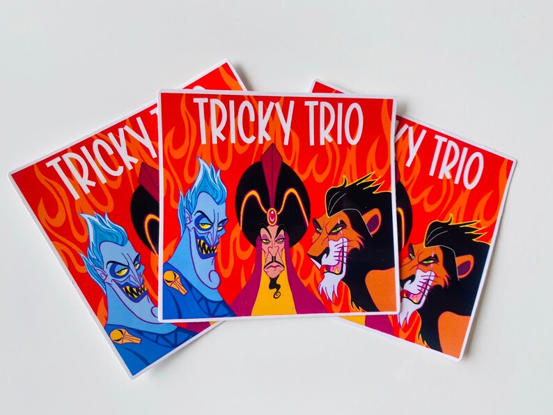 Disney Villains Tricky Trio Sticker Hades Scar Jafar - Etsy