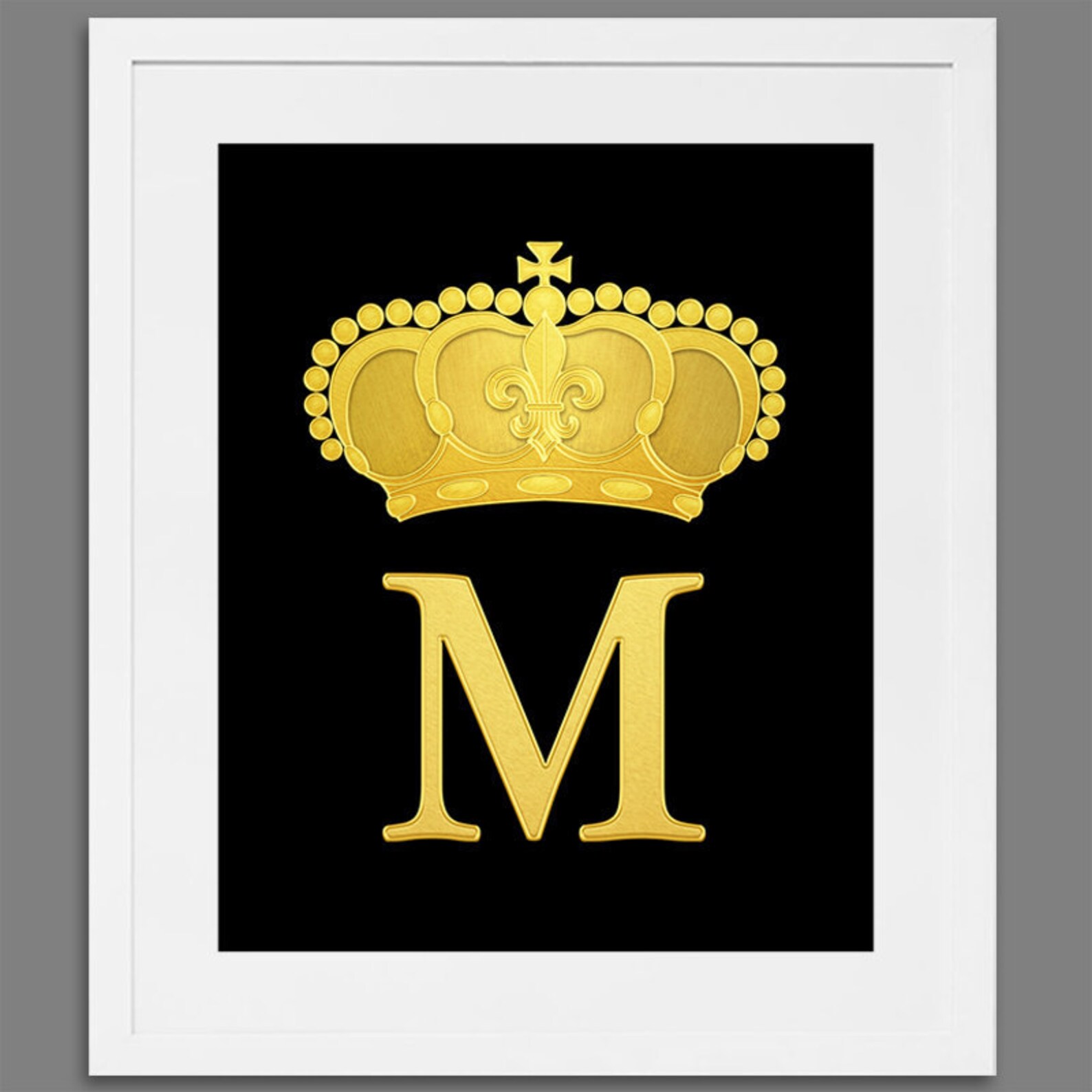 Printable Art Faux Gold Print Monogram Letter M With Gold - Etsy