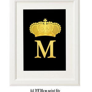 Printable Art Faux Gold Print Monogram Letter M With Gold - Etsy