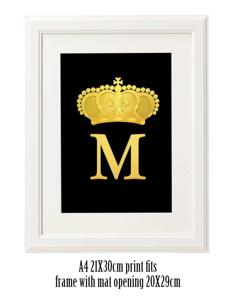 Printable Art Faux Gold Print Monogram Letter M With Gold - Etsy