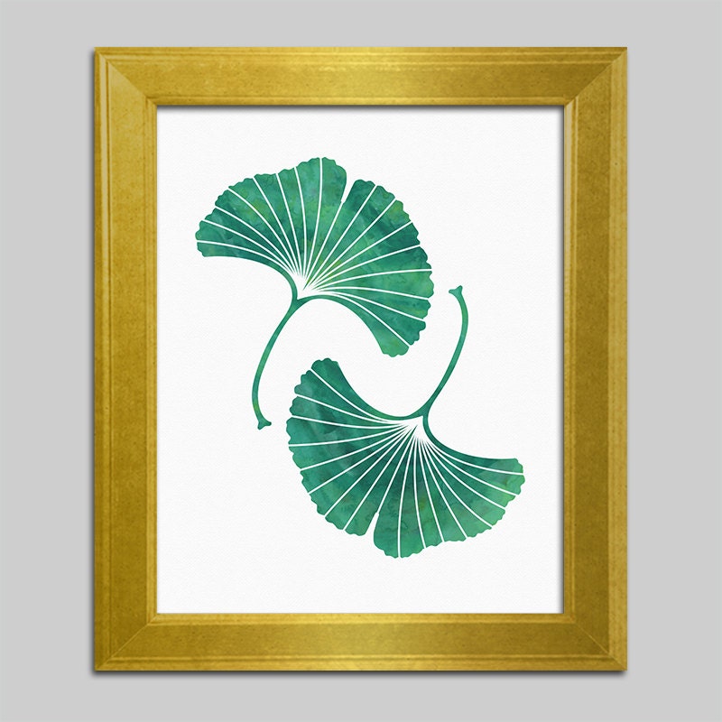 Digital Printable Artwork Ginkgo Leaf Gingko Ginko Print Teal - Etsy
