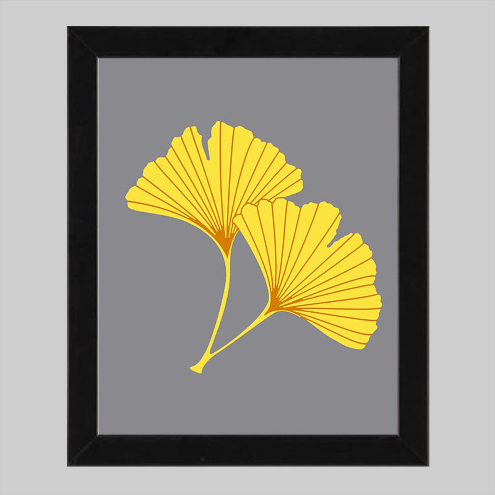 Digital Printable Artwork Yellow Ginkgo Leaf Print Ginko Gingko Leaf ...
