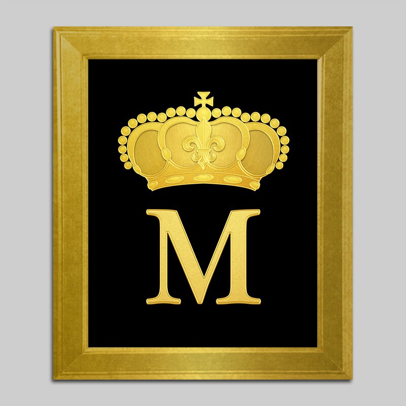 Printable Art Faux Gold Print Monogram Letter M With Gold - Etsy