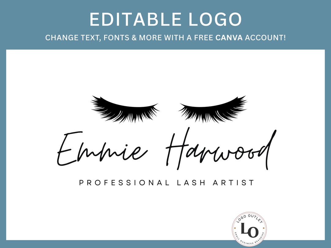 Editable Lashes Logo Template: DIY Salon Branding (canva) - Etsy