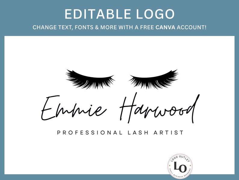 Editable Lashes Logo Template: DIY Salon Branding (canva) - Etsy