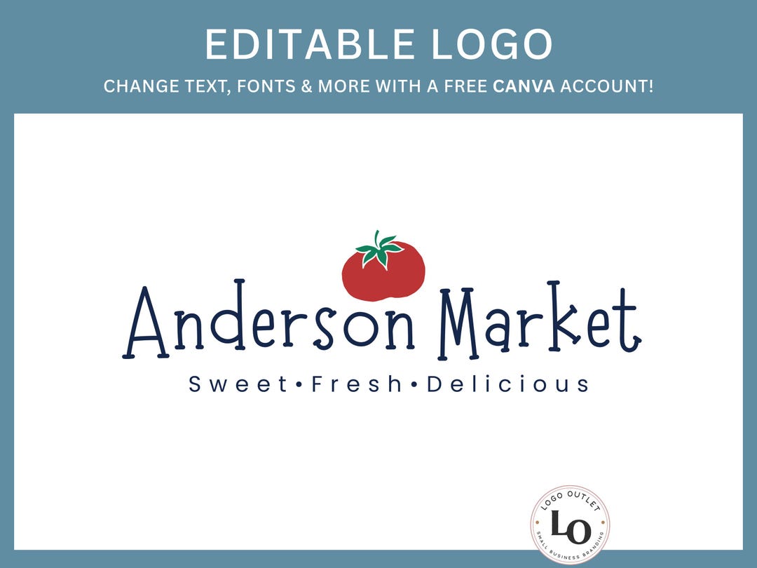 Editable Market Logo Template: DIY Canva Design (digital Download) - Etsy